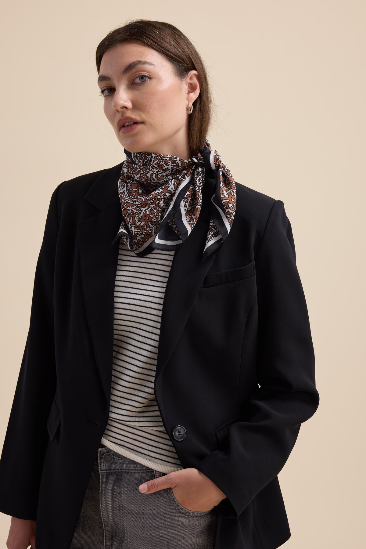 Shop The Merino Silk Layering Top (Ivory/Black Stripe) | Max