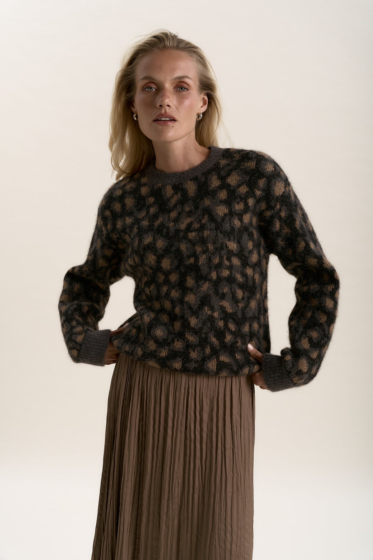 Shop Hayley Luxe Whisper Crew Neck Sweater (Leopard Print) | Max