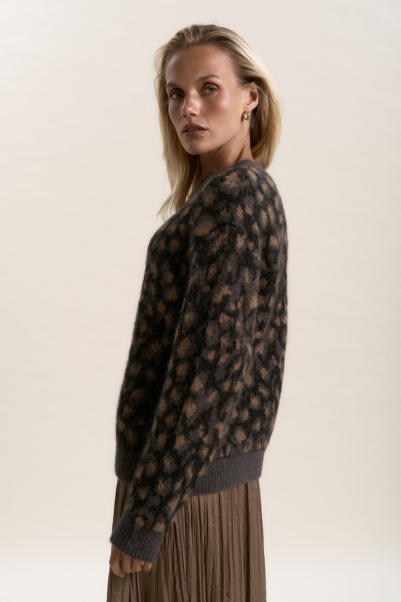 Shop Hayley Luxe Whisper Crew Neck Sweater (Leopard Print) | Max