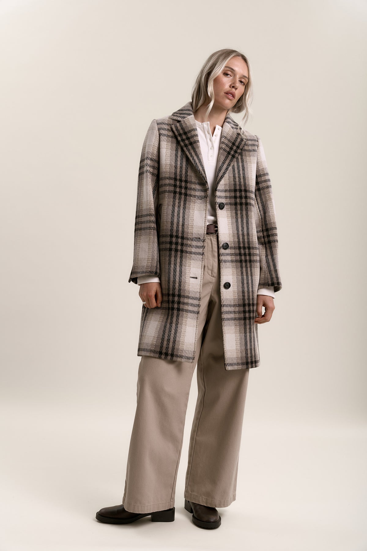 Shop Mackenzie Coat (Neutral Check) | Max