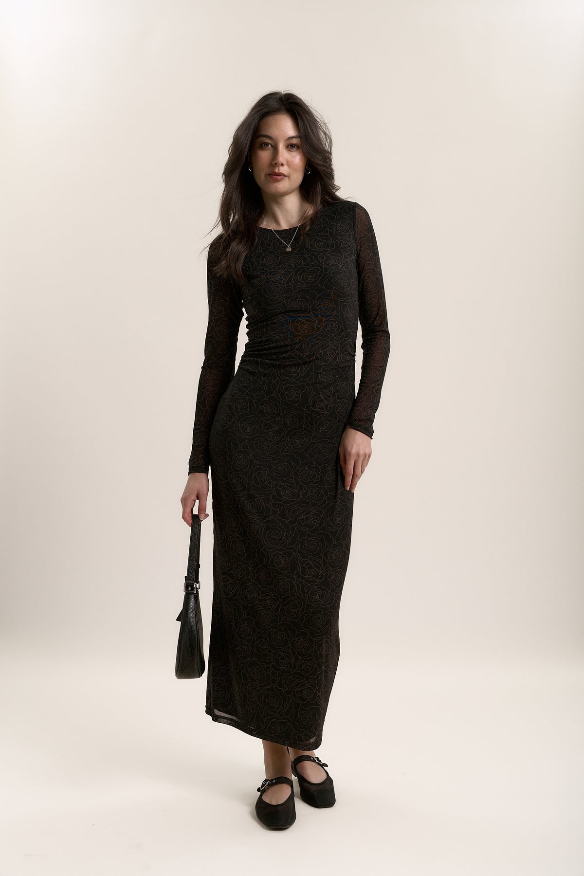 Shop Samara Long Sleeve Mesh Dress (Faded Rose) | Max