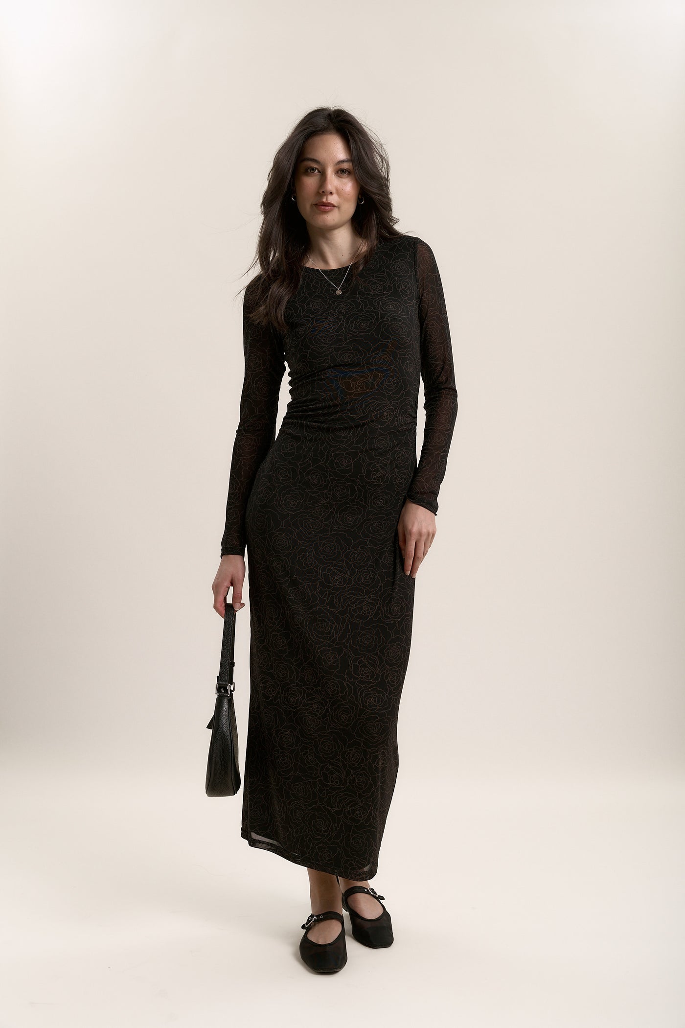 Shop Samara Long Sleeve Mesh Dress (Faded Rose) | Max