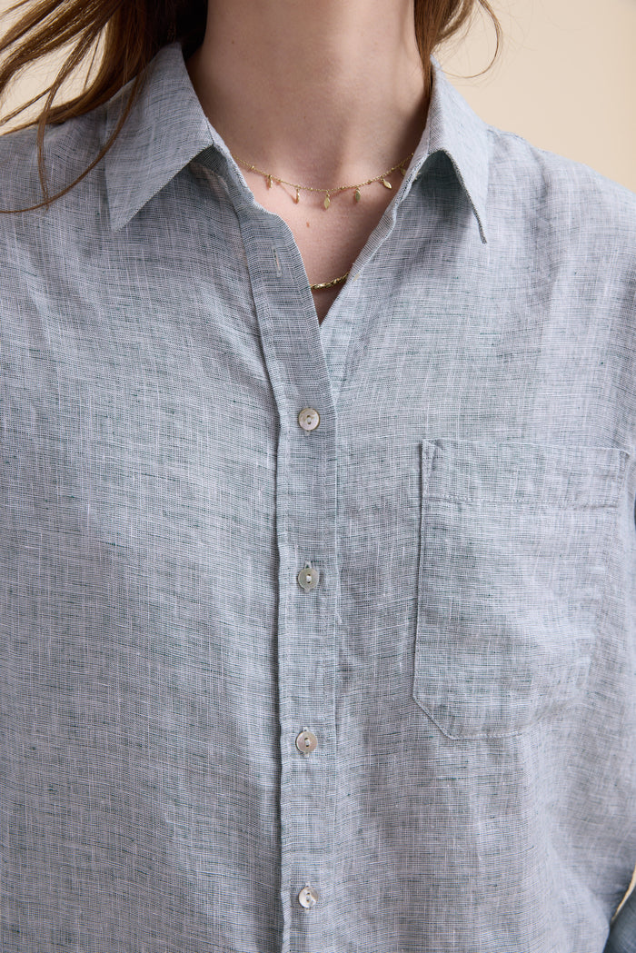 Shop Coast Linen Shirt (Lichen Marle) | Elementary – Max