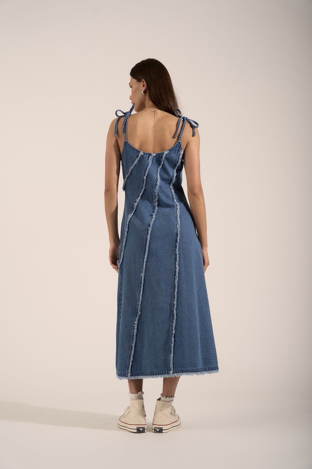 Shop Rosa Denim Panel Detail Dress (Indigo) | Max
