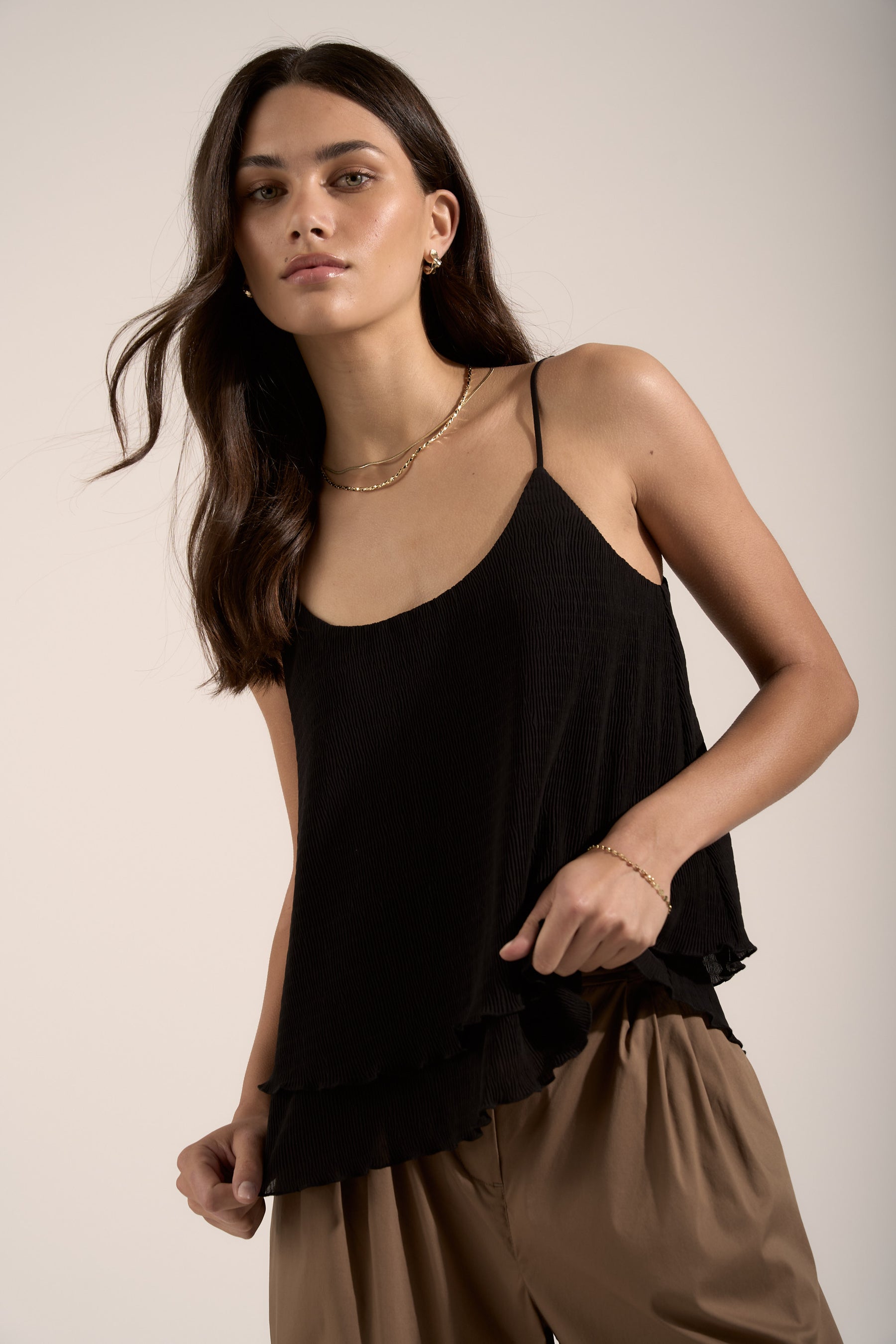 Shop Polly Pleat Detail Top (Black) | Max