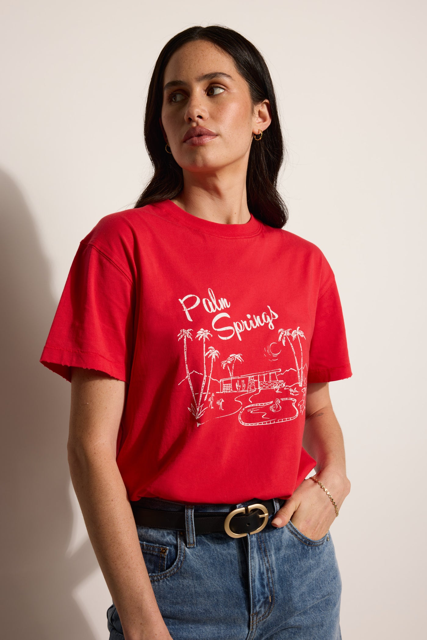 Shop Danny Printed Tee (Tomato Red) | Max