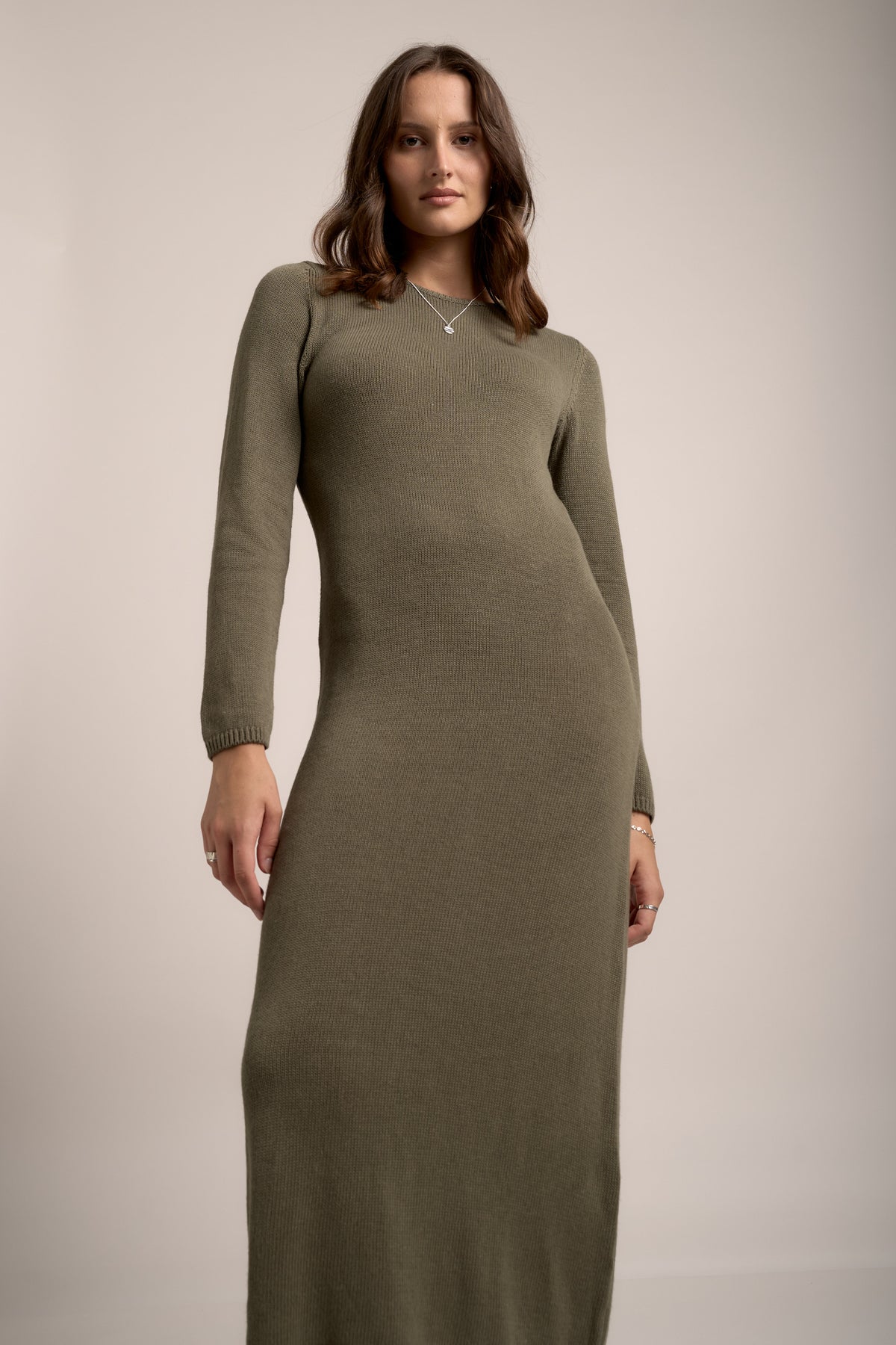 Shop Elementary Knit Maxi Dress (Olive Grove) | Elementary