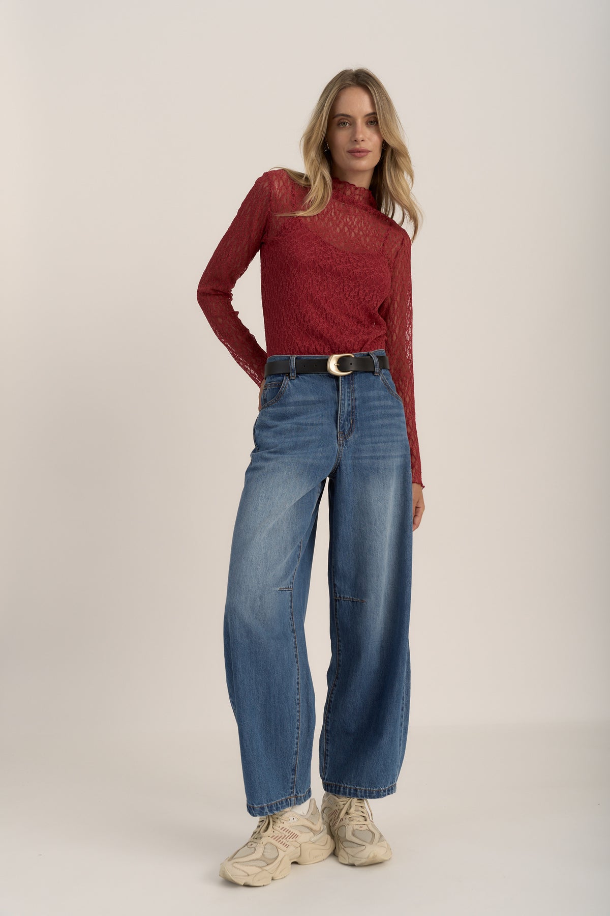 Shop Maura Lace Top (Ruby Red) | Max