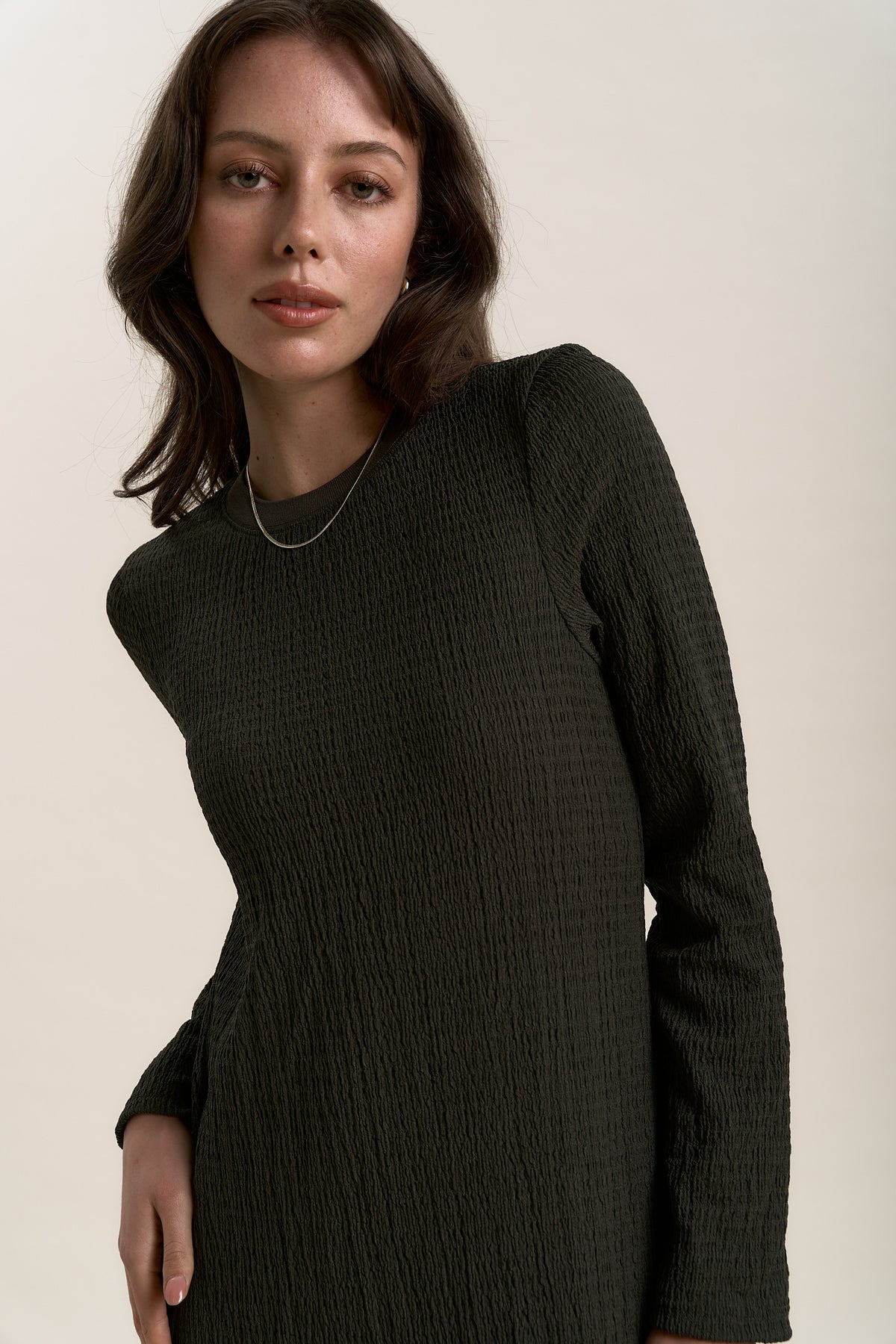 Shop The Textured Dress (Midnight Pine) | Max