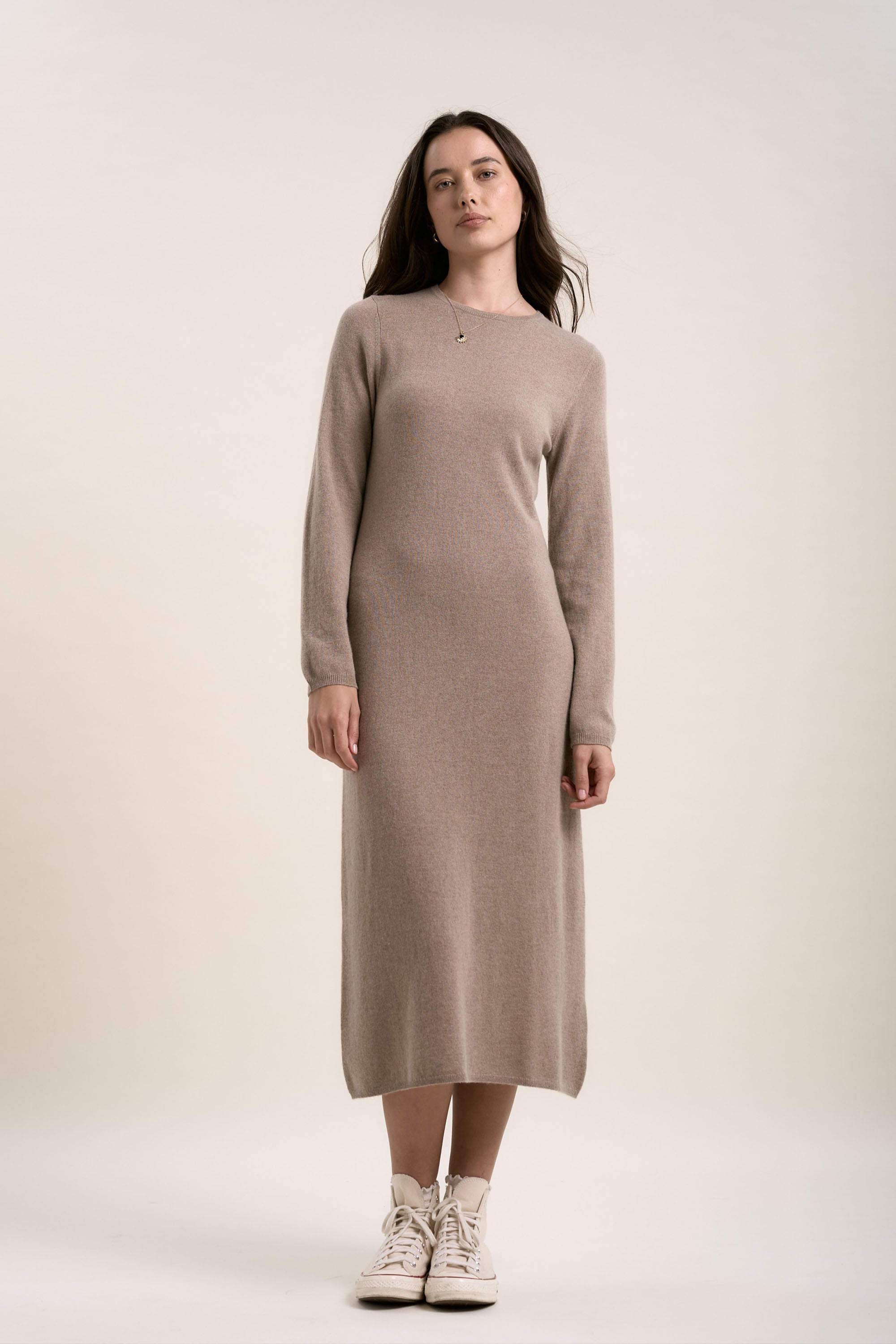 Shop Elementary Cashmere Blend Maxi Dress (Truffle Marle) | Elementary