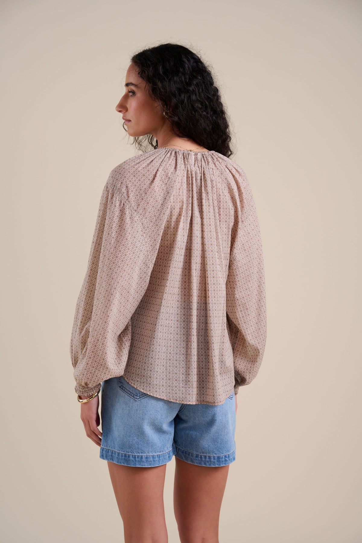 Shop Elementary Tie Neck Blouse (Santorini Tile Print) | Elementary – Max