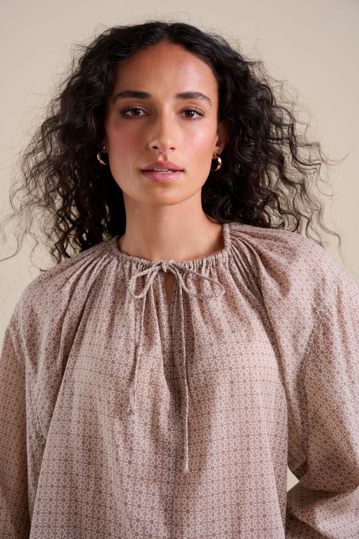 Shop Elementary Tie Neck Blouse (Santorini Tile Print) | Elementary – Max