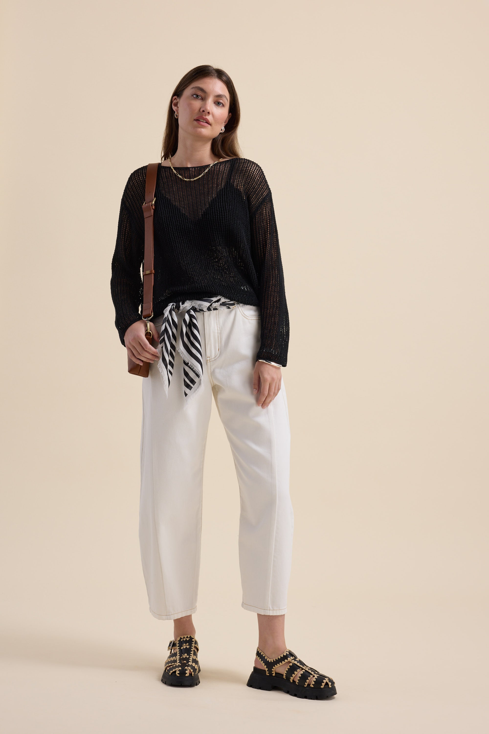 Shop Elementary Linen Mesh Knit Sweater (Black) | Elementary – Max