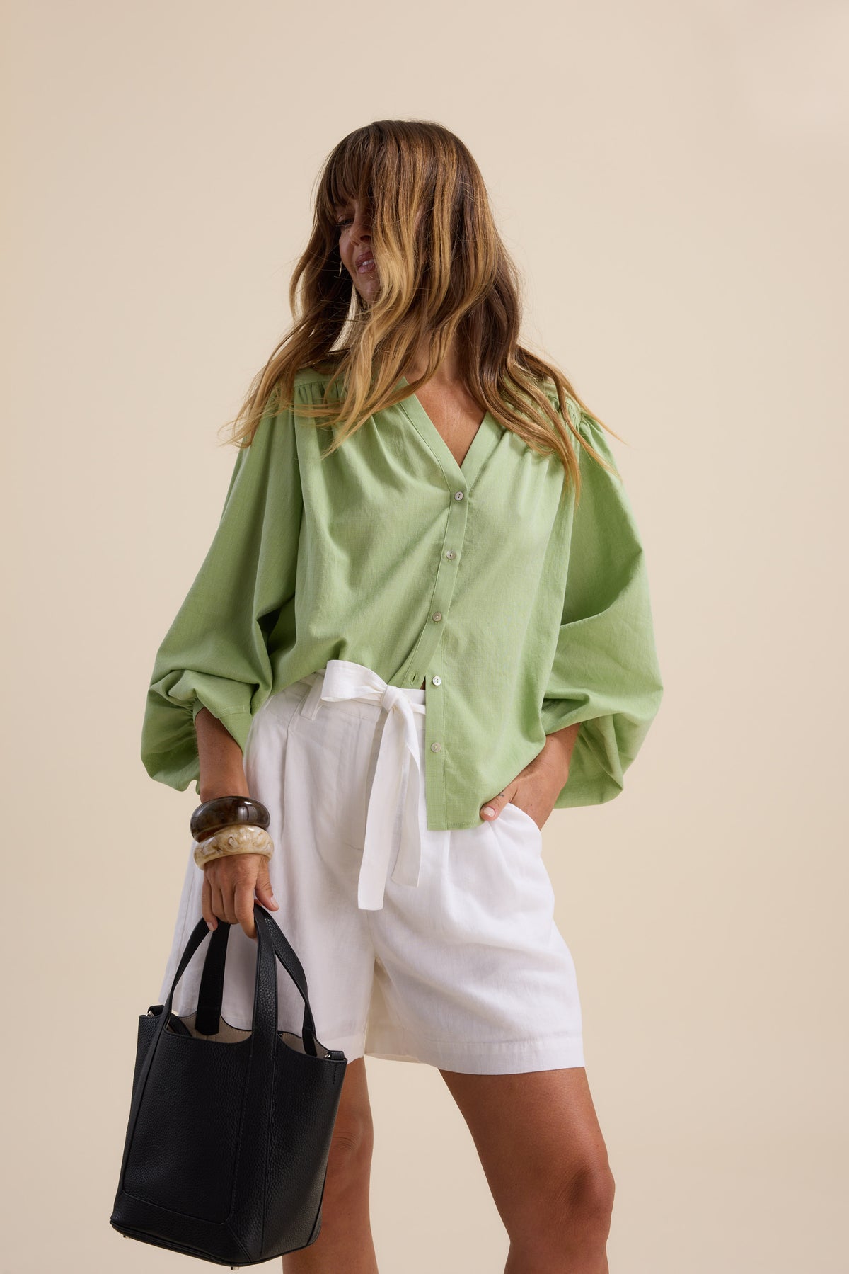 Shop Isla Button Front Blouse (Appletini Marle) | Max