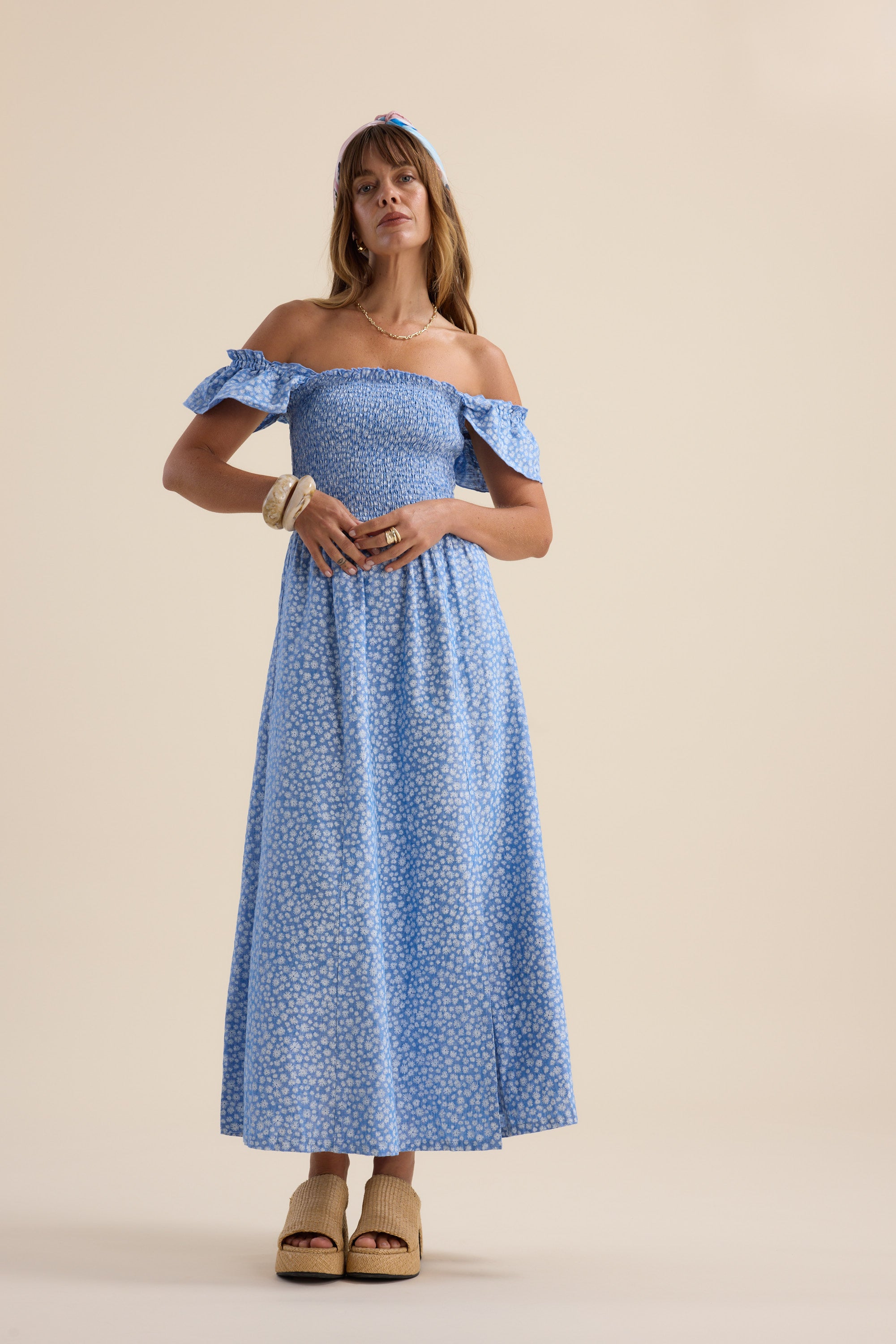 Shop Anna Shirred Bodice Dress (Daisy Chain) | Max