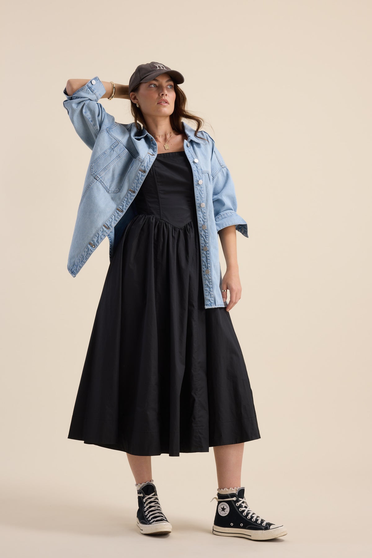Shop Rose Shirred Back Dress (Black) | Max