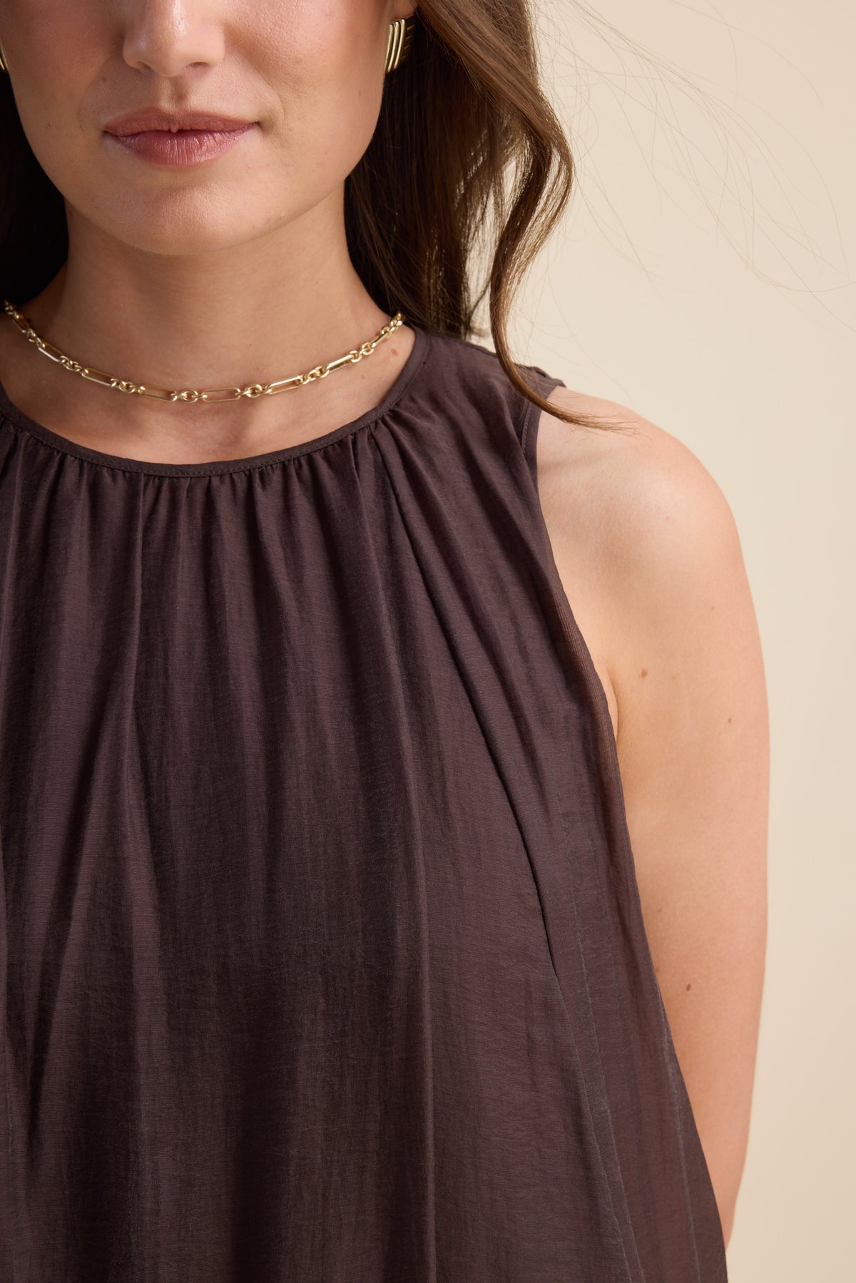 Shop Alana Gather Detail Dress (Chocolate Chip) | Max