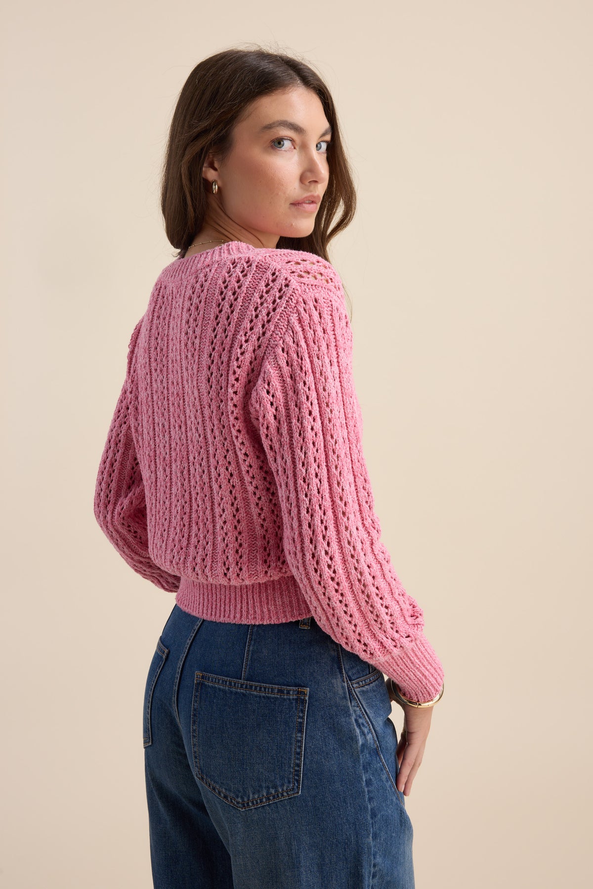 Shop Sofia Popcorn Knit Cardi (Cindy Pink Marle) | Max