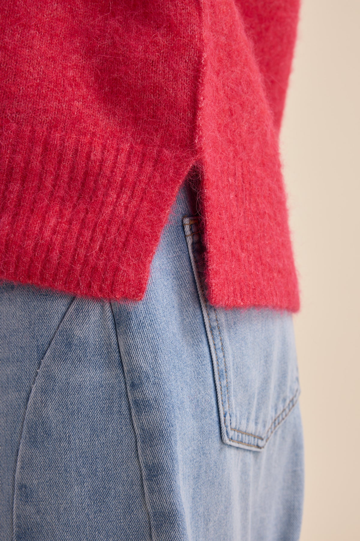 Shop The Luxe Whisper Relaxed V Neck (Hot Raspberry) | Max
