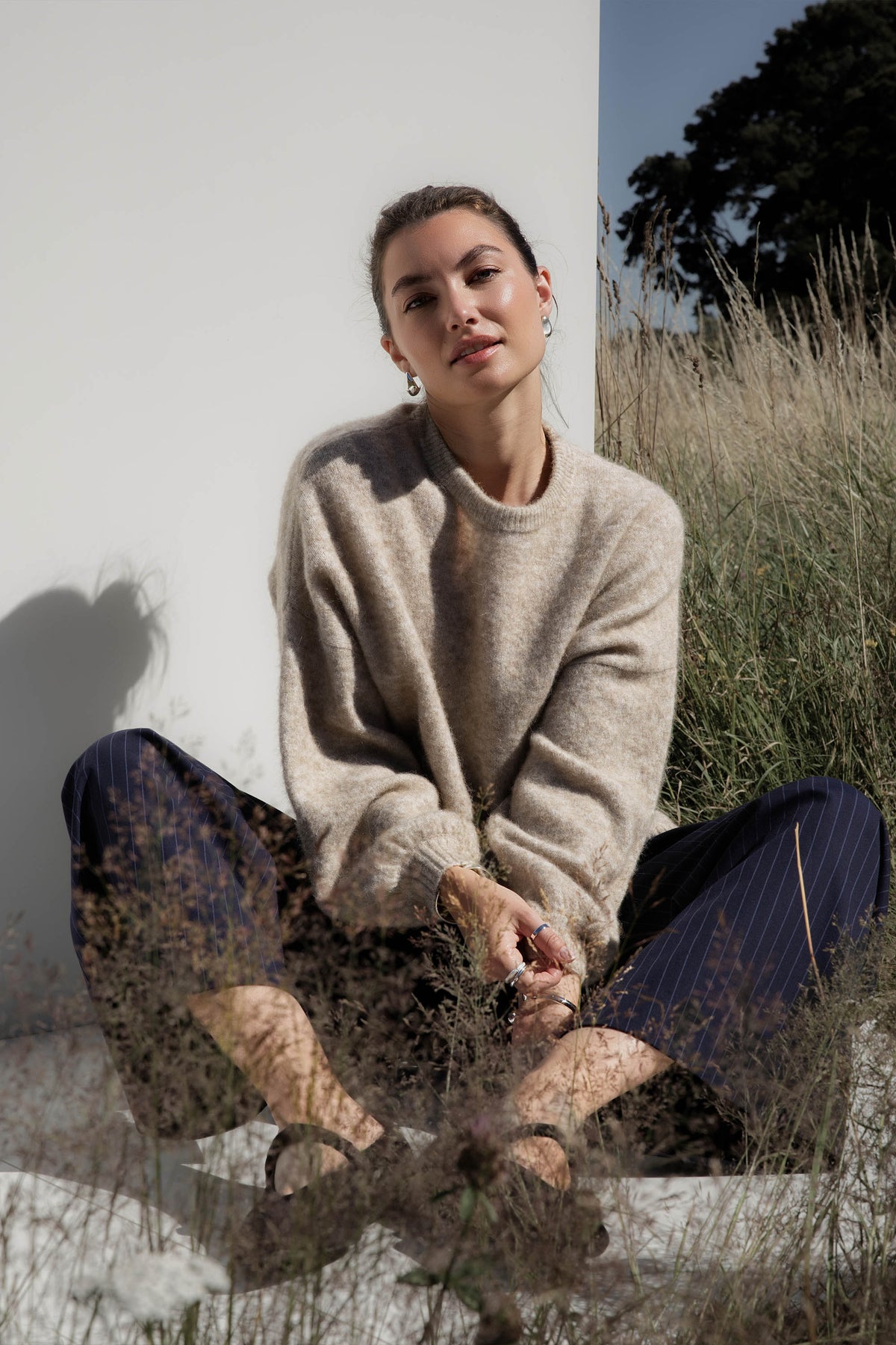 Shop The Luxe Whisper Crew Neck Sweater (Biscuit Marle) | Max