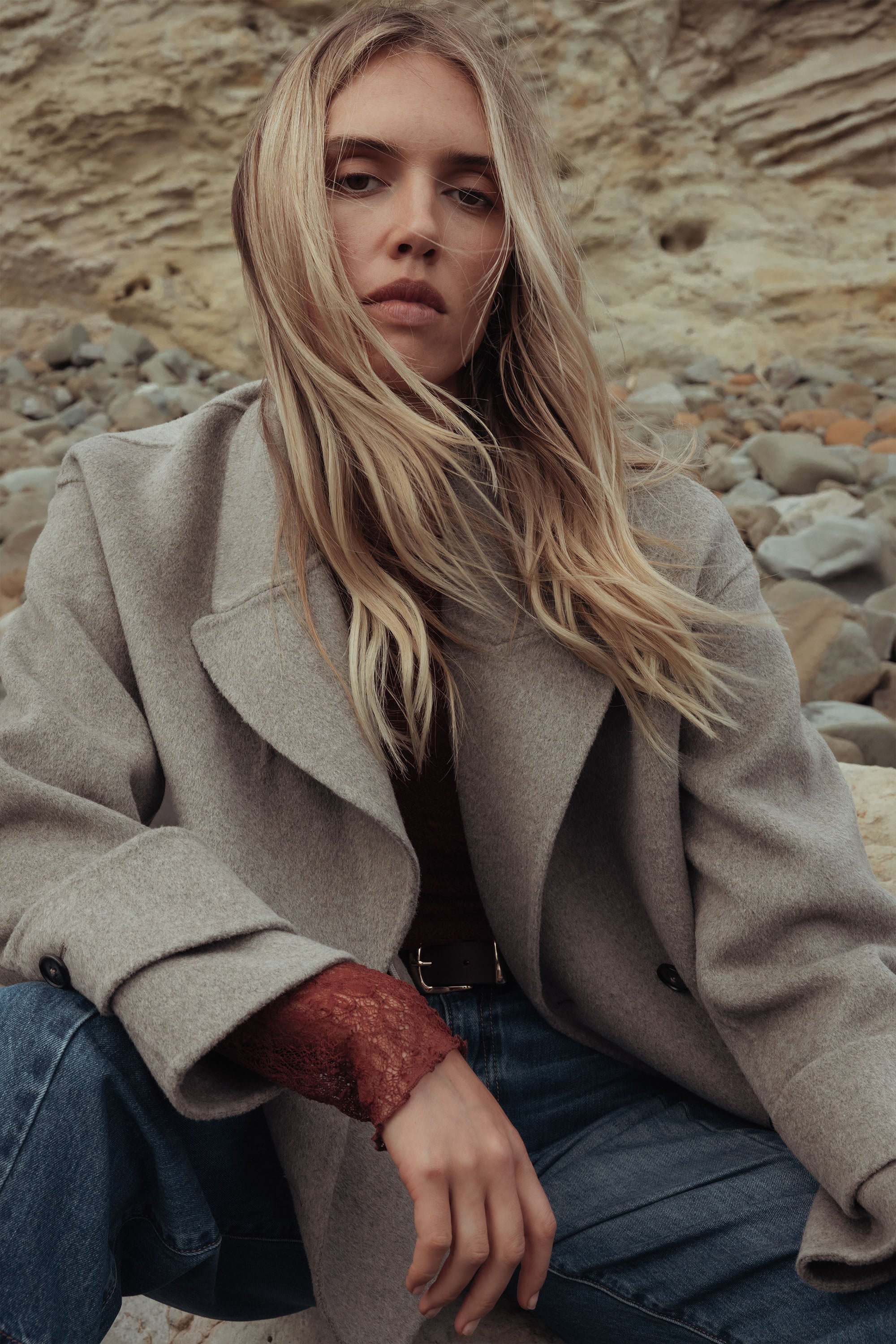 Shop Shanelle Cropped Coat (Sage Marle) | Max